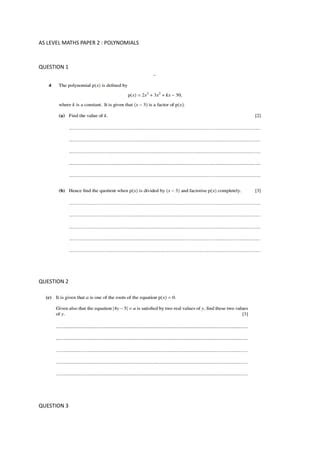 POLYNOMIALS Pdf