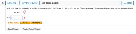 Solved 0 1 Points Previous Answers Mcktrig8 6 3 027 My