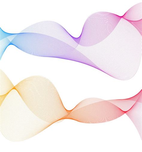 디자인 요소 많은 컬러 라인의 물결 절연 흰색 배경에 추상 세로 물결 모양의 줄무늬 크리에이 티브 라인 아트 프리미엄 벡터