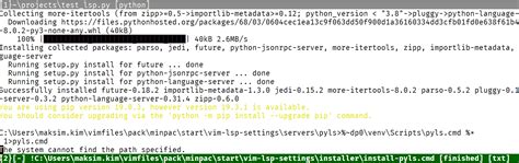 pyls intstallation fails on win10 · issue 38 · mattn vim lsp settings