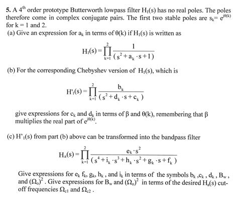 a 4th order prototype butterworth lowpass filter