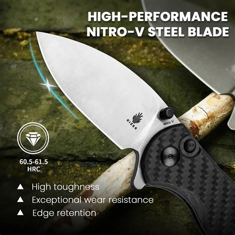 Mini Grouper Nitro V Blade Button Liner Lock Carbon Fiber Handle V3669