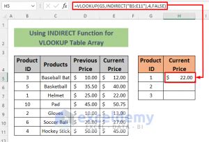 How To Use VLOOKUP Table Array Based On Cell Value In Excel