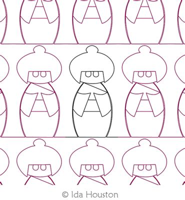 Kokeshi Doll Border Ida Houston Digitized Quilting Designs