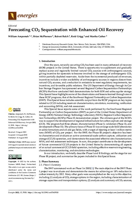 Pdf Forecasting Co2 Sequestration With Enhanced Oil Recovery