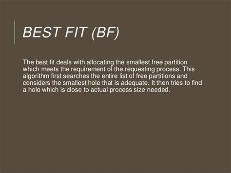 First Fit Best Fit Worst Fit