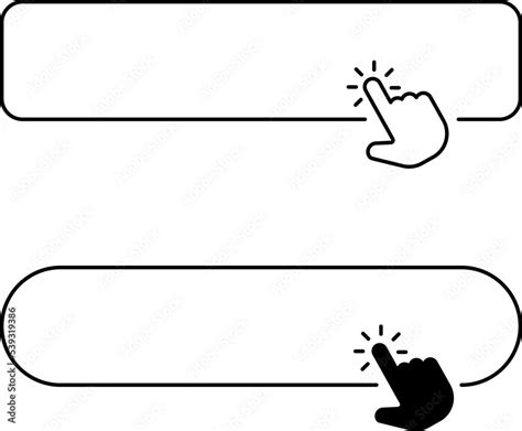 Click Cursor Button With Hand Pointer Clicking Click Here Web Button