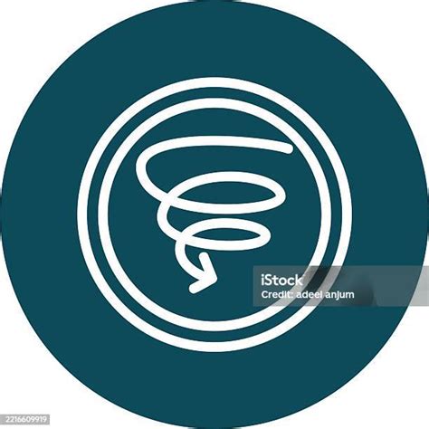 Ilustración De Flecha En Espiral Hacia Abajo Línea Cirle Estilo Diseño