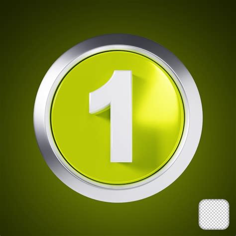 Premium Psd Yellow Button Number 1 Icon 3d Illustration