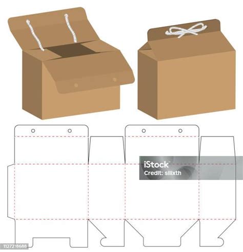 상자 포장 다 잘라 템플릿 디자인 3 차원 모형 0명에 대한 스톡 벡터 아트 및 기타 이미지 0명 3차원 형태 가방 Istock