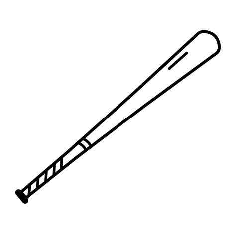 Classic Baseball Bat Element Simple Line Style 17637277 Vector Art At