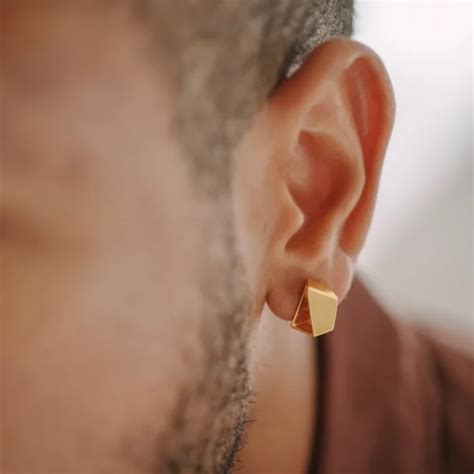 Boucles Doreilles Architecturales Dorées Argent Archi Mini Atelier