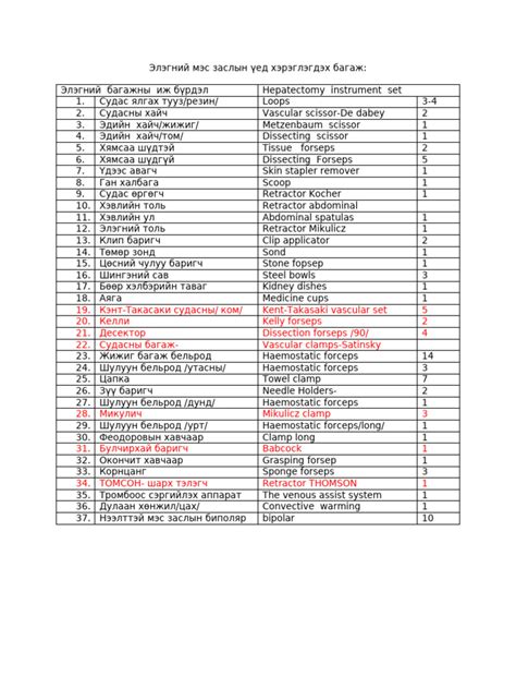 Элэгний мэс заслын үед хэрэглэгдэх багаж 1 Pdf