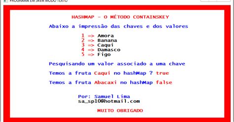 Samuel Lima Programador Ccjava Hashmap O Método Containskey