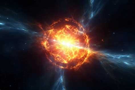 Illustration Of Supernova Explosion In Space Generative Ai Stock