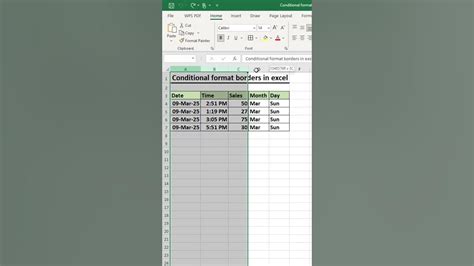 Conditional Format Borders In Excel 💯 Exceltutorial Exceltips Exceltricks Excel Youtube