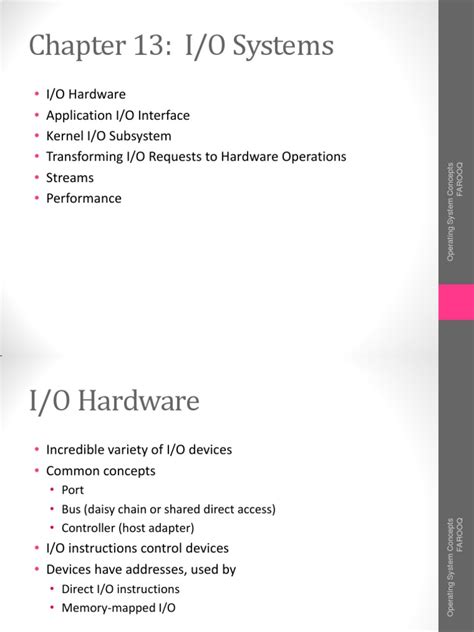 Chapter 13: I/O Systems | PDF | Input/Output | Operating System