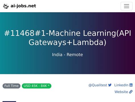 Hiring 114681 Machine Learningapi Gatewayslambda Remote Rai