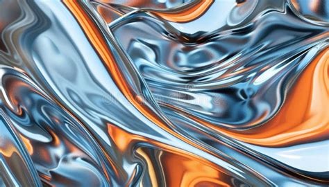 A Stylish Background Featuring Surreal Liquid Metal Waves With Dynamic Flow And Futuristic