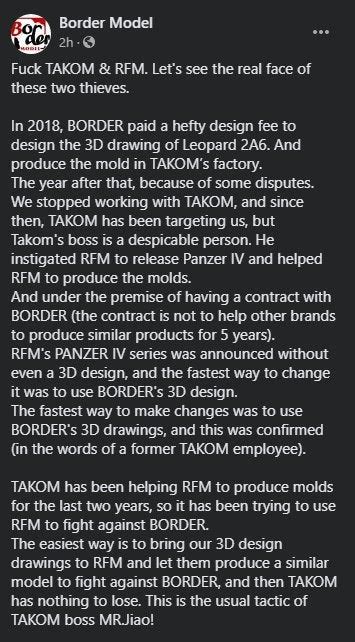 Border Model talking about TAKOM and RFM stealing their 3D designs : r ...