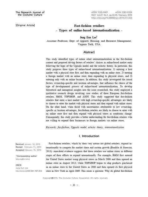 Fast Fashion Retailers Types Of Online Based Internationalization Pdf Internationalization