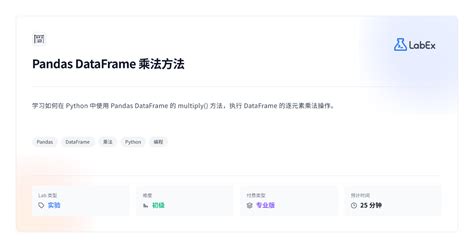Pandas DataFrame 乘法操作 | Python 编程教程 | LabEx