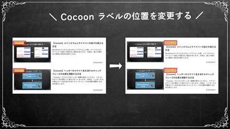 【cocoon】カテゴリラベル位置を変更する方法 wordpress1年生