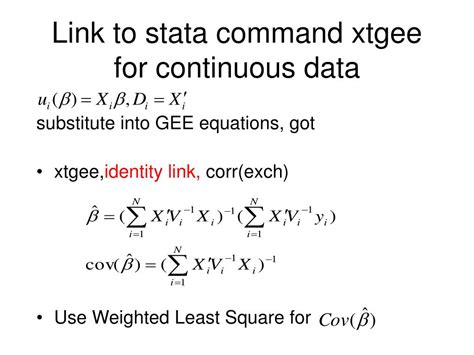Ppt Estimation In Marginal Models Gee And Robust Estimation Powerpoint Presentation Id