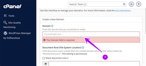 cpanel manage domains