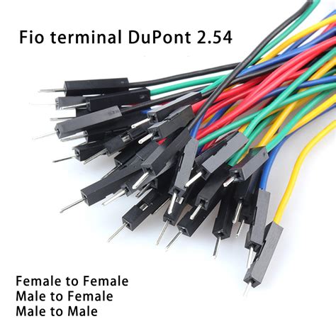 25 Pieces 20cm Length 1pin Dupont Male Female Connector Jumper Terminal