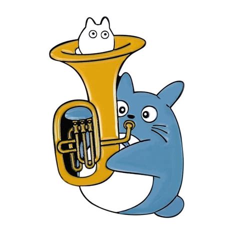 My Neighbor Totoro Tenor Horn Enamel Pin Distinct Enamel Pins