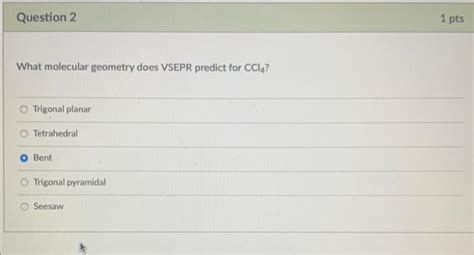 Solved What Molecular Geometry Does Vsepr Predict For