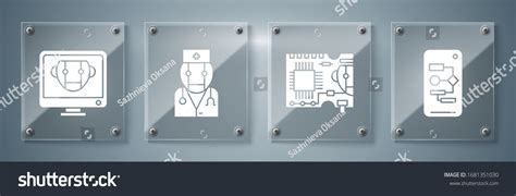 Set Algorithm Printed Circuit Board Pcb Stock Vector Royalty Free Shutterstock