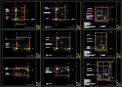 82wc Layout Plan And Elevations Details Autocad Drawing Download Free Cad Blocks Download