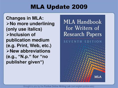 PPT MLA 7 Th Edition Formatting And Style Guide PowerPoint Presentation ID 6329496