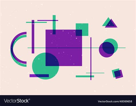 Risograph Geometric Shapes Abstract Minimalist Vector Image