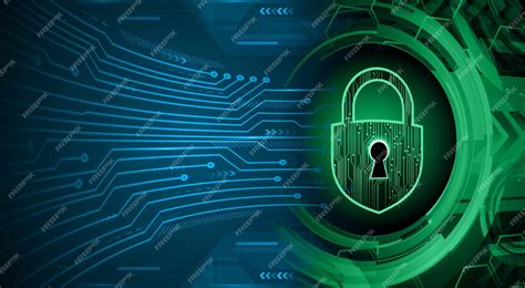 Premium Vector Closed Padlock On Digital Background Cyber Security