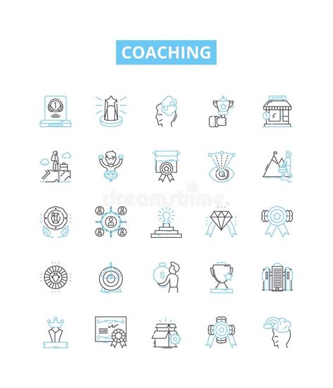 Coaching Vector Line Icons Set Coaching Tutoring Training Mentoring
