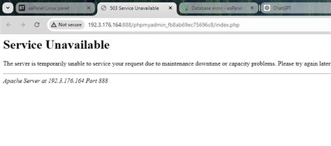 Database Error Aapanel Free Hosting Control Panel One Click Lamplemp