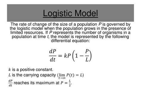 Ppt Section 63 The Logistic Equation Powerpoint Presentation Free
