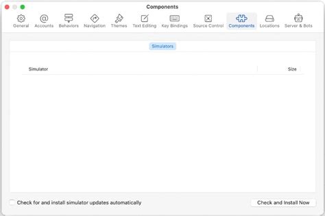 xcode preferences components tab b… apple developer forums
