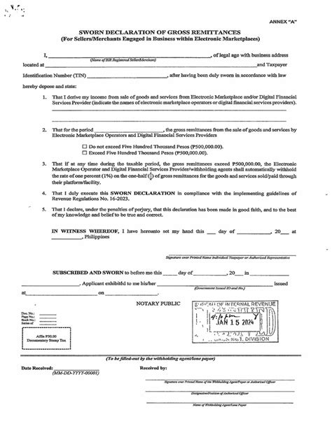 Sworn Declaration Pdf