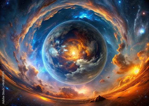 Stunning 360 Degree Space Nebula Panorama In Equirectangular Projection