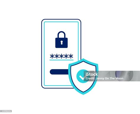 Cyber Security Icon Application And Password Security Vector Linear Illustration On The White