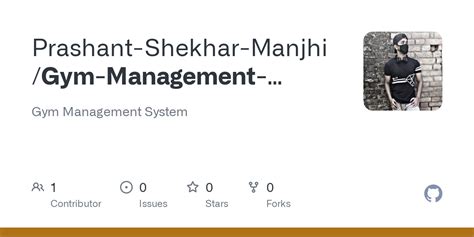 GitHub Prashant Shekhar Manjhi Gym Management System Gym Management System