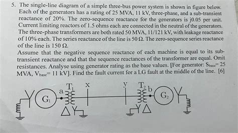 Solved The Single Line Diagram Of A Simple Three Bus Power Chegg