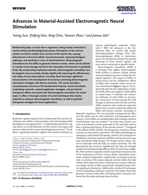 Advances In Material‐assisted Electromagnetic Neural Stimulation Request Pdf