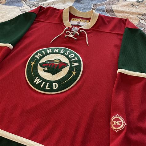 Vintage Minnesota Wild Hockey Jersey Size Xxl Depop
