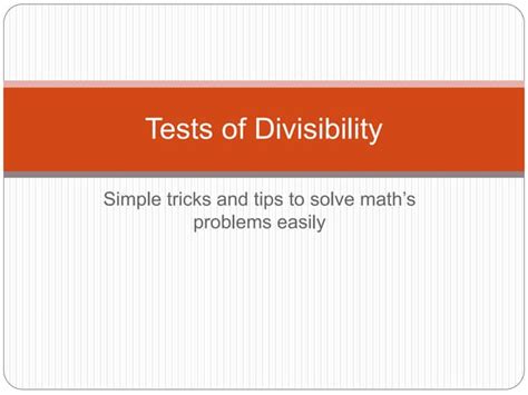 Tests Of Divisibility Pptx Homework And Study Education Tests Of Divisibility Pptx Homework And Study Education