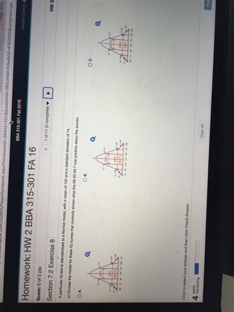Solved A Particular Iq Test Is Standardized To A Normal